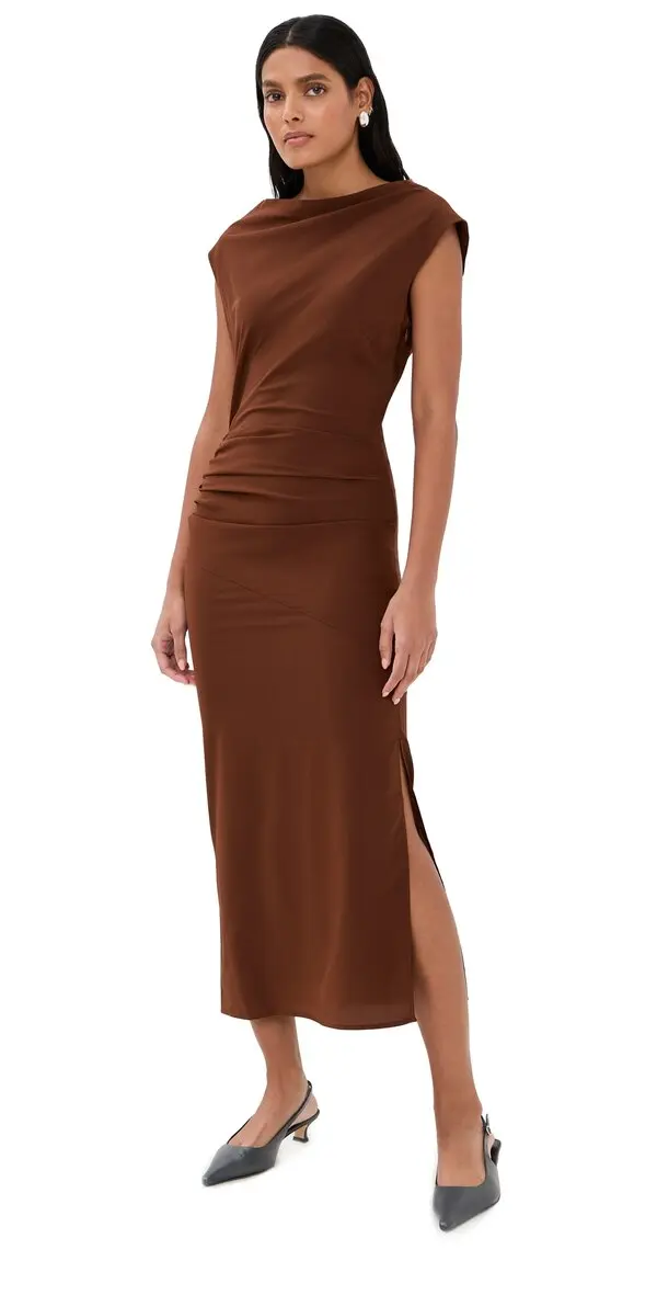Proenza Schouler Tasa Midi Dress - Mahogany