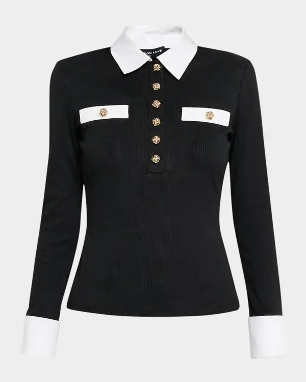 Generation Love Asher Long-sleeve Poplin Combo Top