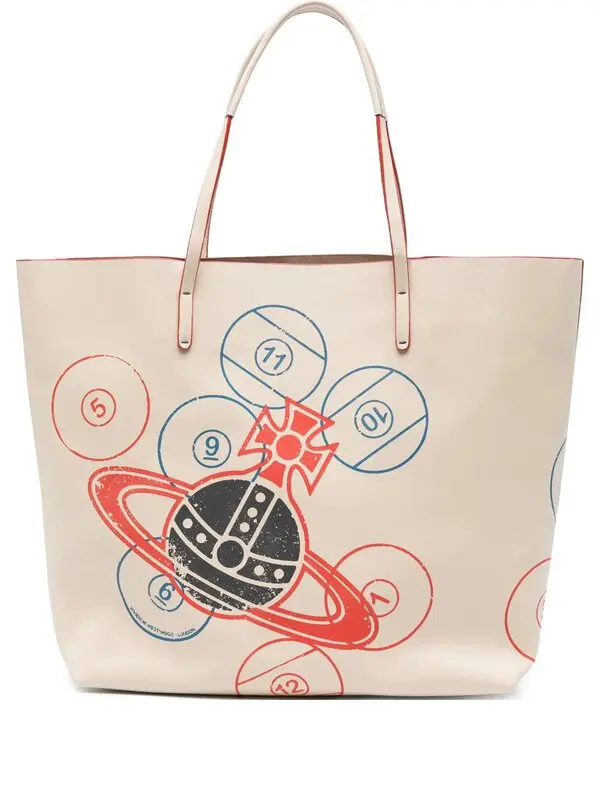 VIVIENNE WESTWOOD Studio Shopper Bag - B308 Ecru/orb Print