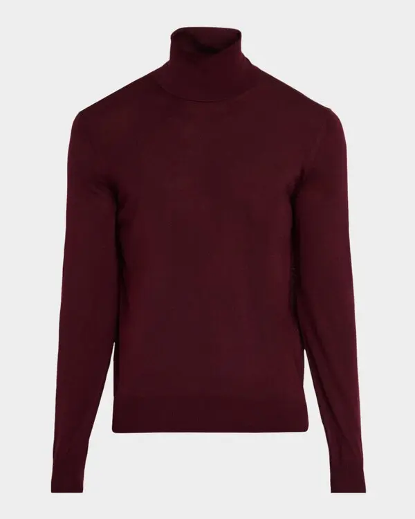 Saint Laurent Slim Wool Turtleneck Sweater - Bordeaux