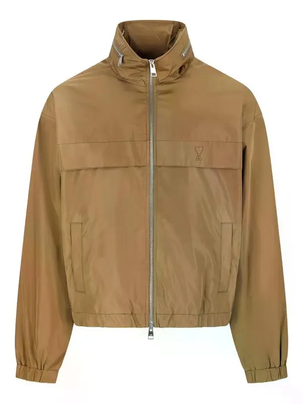 Ami Coupe Zip Windbreaker - Brown