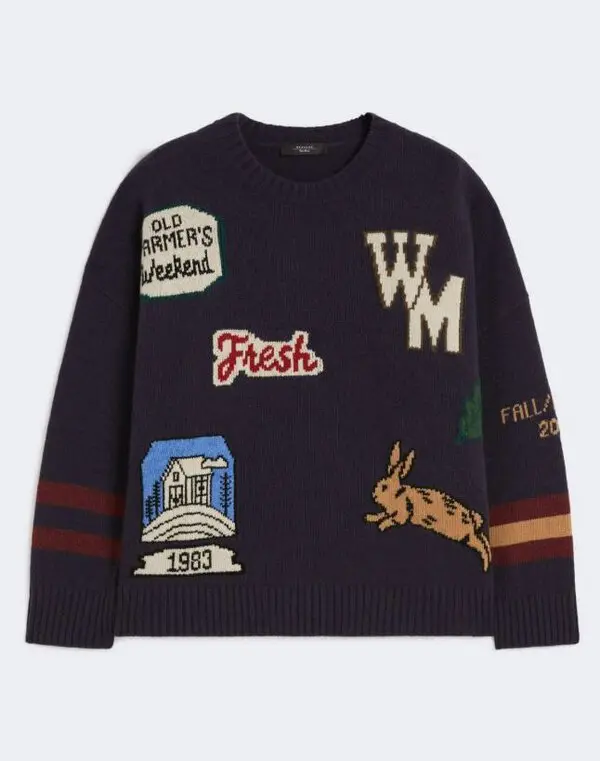 Max Mara Intarsia Wool Oversized Sweater