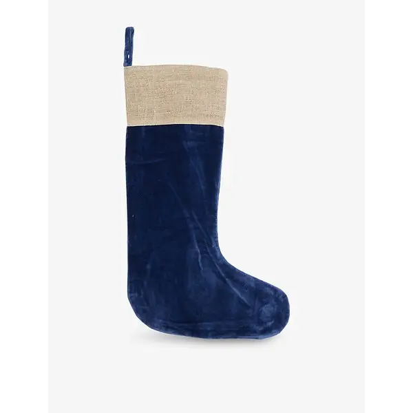 SELFRIDGES EDIT Stocking Cotton-and-linen Christmas Decoration 52cm