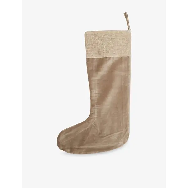 SELFRIDGES EDIT Velvet Stocking Cotton And Linen Christmas Decoration
