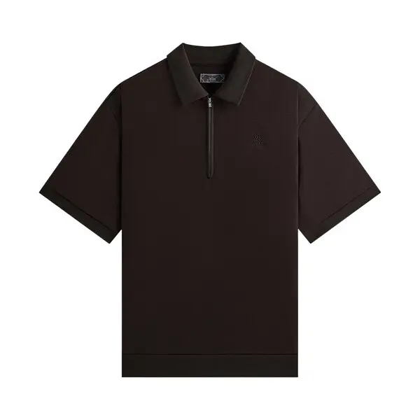 Kith Zip-front Performance Knit Ethan Polo - Brown
