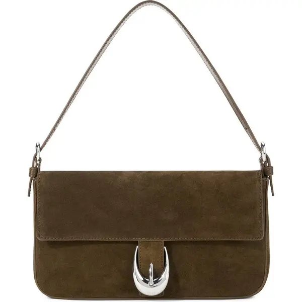 Staud Harlow Suede Shoulder Bag - Truffle