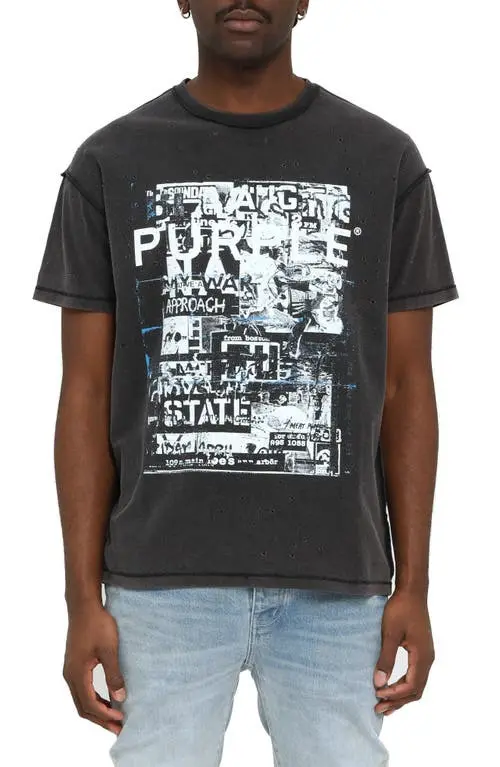 PURPLE BRAND Textured Inside Out Graphic T-shirt
