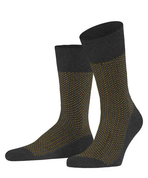 Falke Patterned Dress Socks - Anthracite Melange