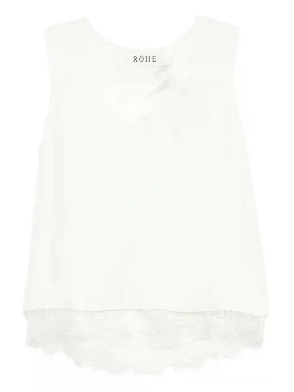 RÓHE Silk Top With Lace Trim