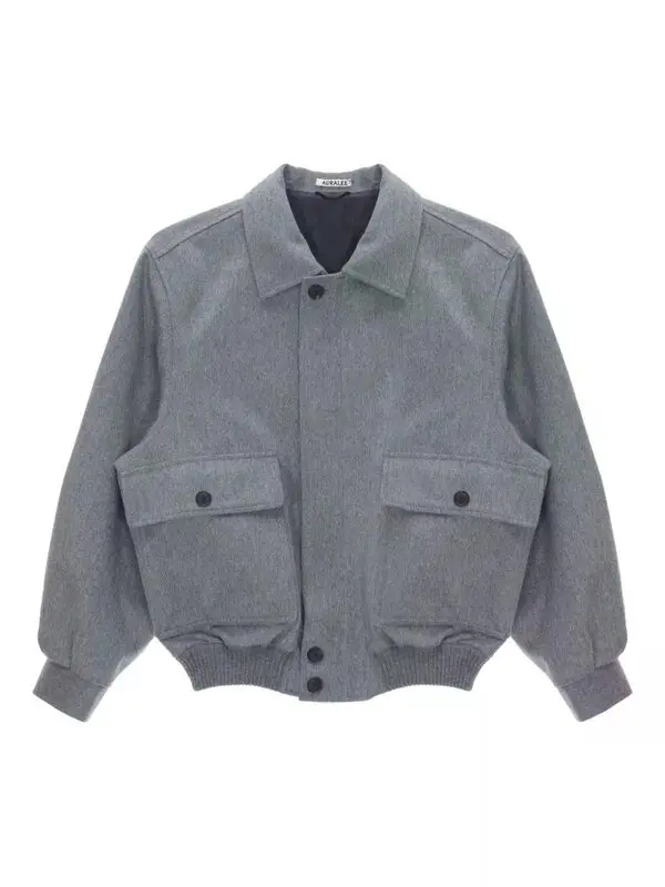 Auralee Moleskin Cashmere Bomber Jacket - Grey