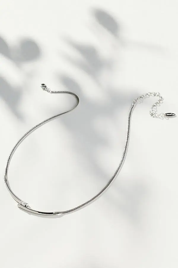 Anthropologie Overlap Tube Necklace - Silver