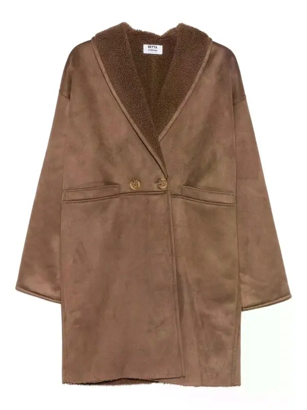 BETTA CORRADI Double-breasted Fleece-lined Coat