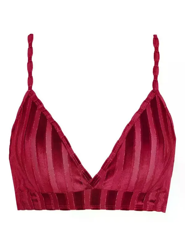 AMIR SLAMA Striped Crop Top - Red