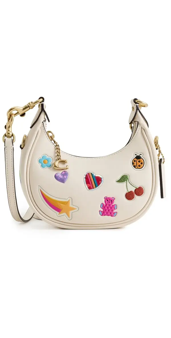Coach Glovtan Leather Jonie Shoulder Bag With Sticker - B4/chalk Multi