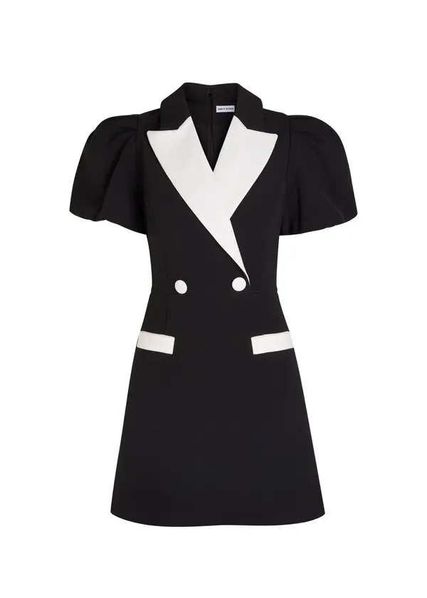 Rebecca Vallance Emma Contrasting Crepe Mini Dress - Black And White