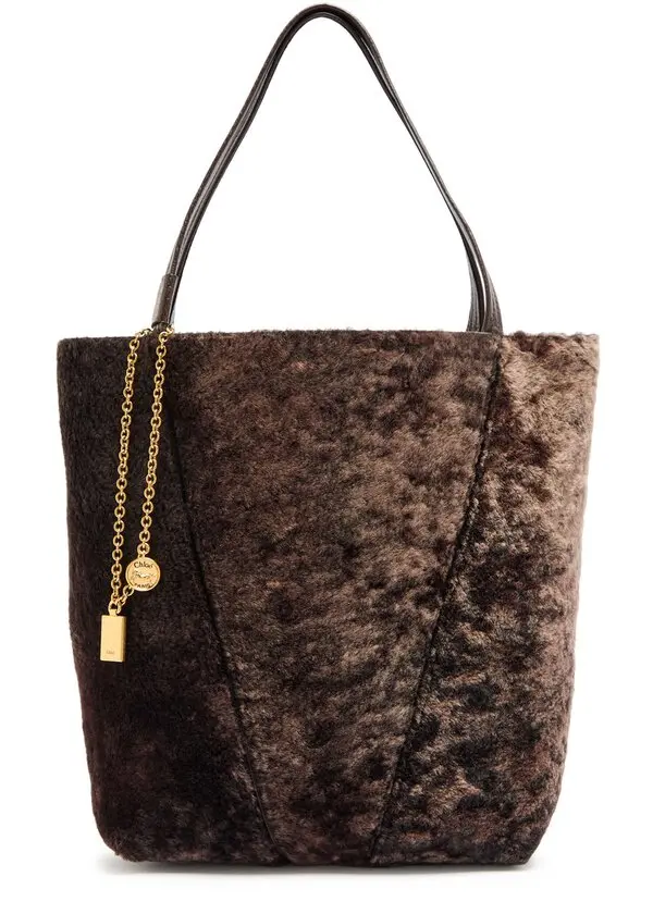Chloé Panelled Shearling Tote