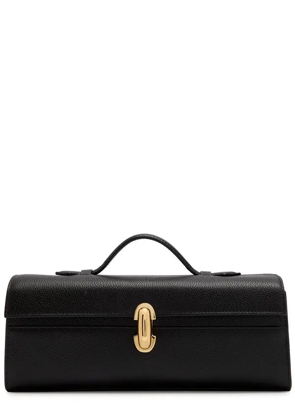 Savette Symmetry Slim Grained Leather Pochette - Black