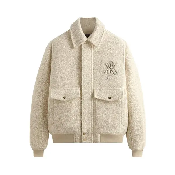 Kith Boucle Hawthorne Flight Jacket - Cream