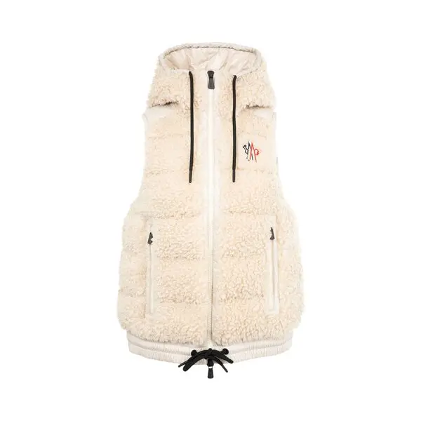 Moncler Teddy Fleece Vest - Cream