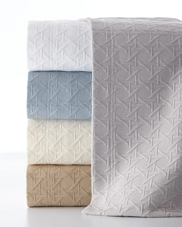 SFERRA Marcus Full/queen Cane Matelasse Coverlet - Blue