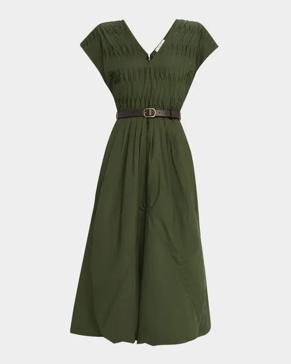 Sea Sullivan Belted Cotton Midi Dress