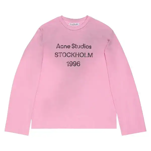 Acne Studios Logo Long-Sleeve T-Shirt - Pink | Editorialist