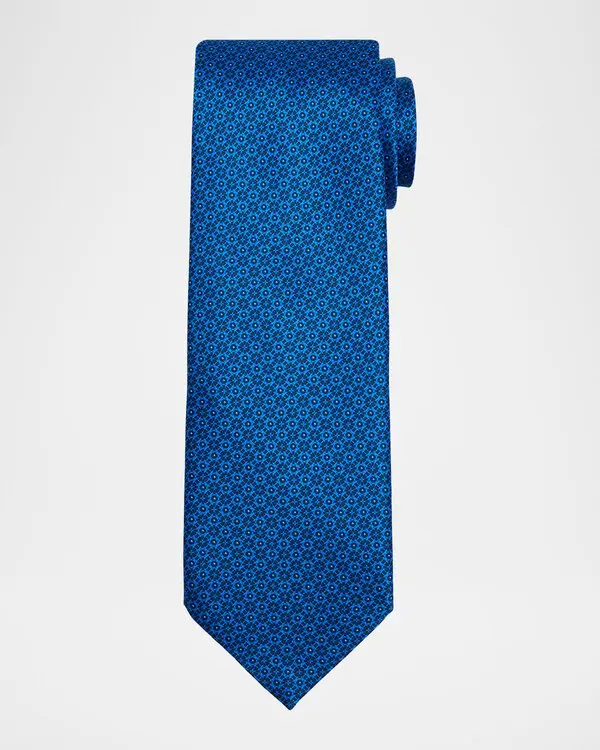 Stefano Ricci Geometric Silk Standard Neck Tie - Blue
