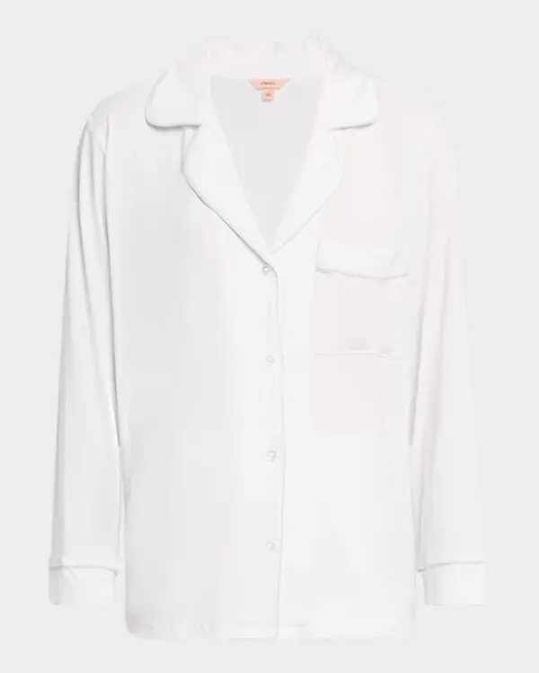Eberjey Gisele Long Pajama Set - Whiteice Blue