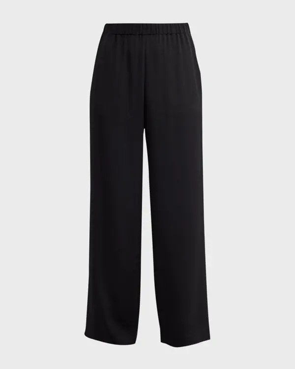 Lafayette 148 New York Perry Wide-leg Stretch Silk Pants
