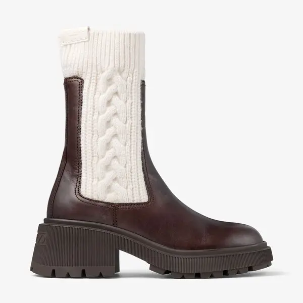 JIMMY CHOO Tamia Ankle Boots With Cable Knit