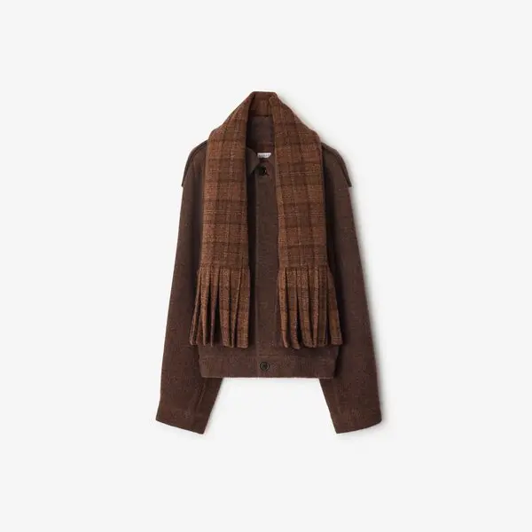 Burberry Detachable Scarf Wool-blend Jacket