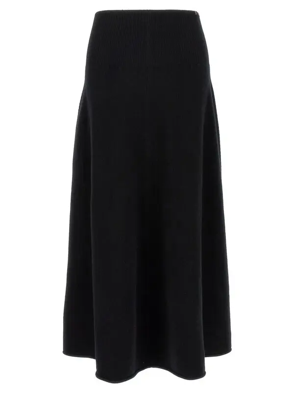 Extreme Cashmere N°388 Ease' Midi Skirt - Black