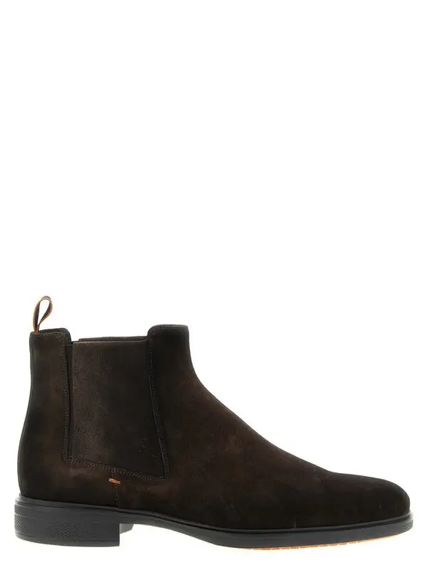 Santoni Suede Chelsea Ankle Boots