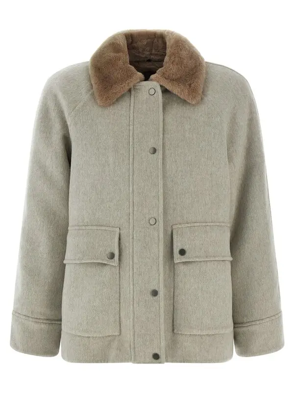 Brunello Cucinelli Cashmere Jacket With Sheepskin Insert