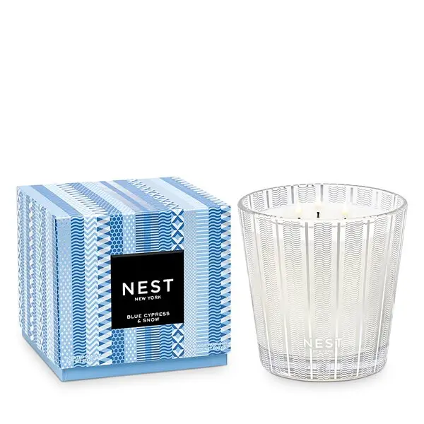 NEST NEW YORK Blue Cypress & Snow 3-wick Candle 21.1 Oz