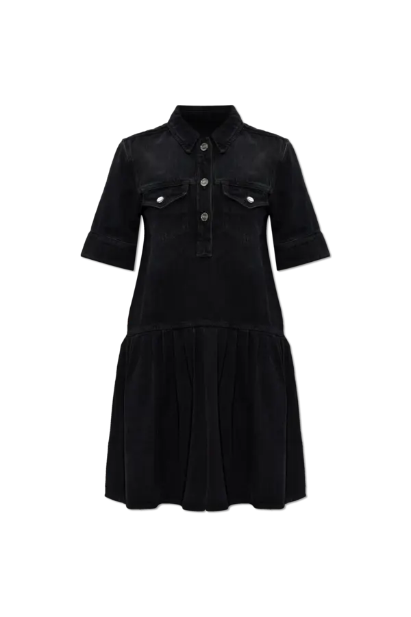 GANNI Denim A-line Shirt Dress - Black