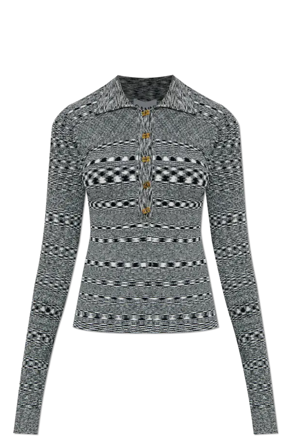 GANNI Polo Sweater - Grey