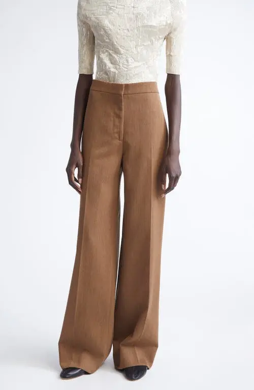 FFORME Agel Tailored Wide-leg Virgin Wool Trousers - Camel Melange