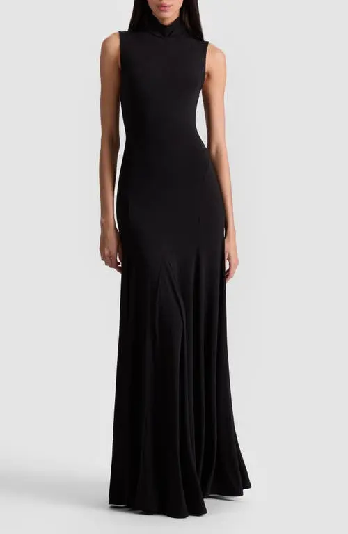 Alice + Olivia Sleeveless Turtleneck Maxi Dress - Black