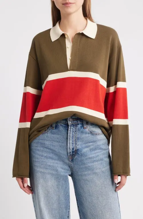 The Great. The Rugby Stripe Cotton Sweater