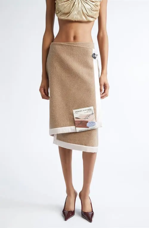 JULIE KEGELS Salome Asymmetric Wool Blend Wrap Skirt