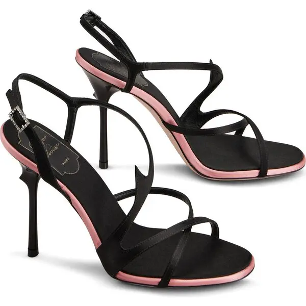 ROGER VIVIER Rose Vivier Slingback Sandal - Nero
