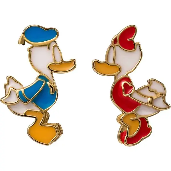 Disney Donald Duck And Daisy Duck Mismatched Stud Earrings