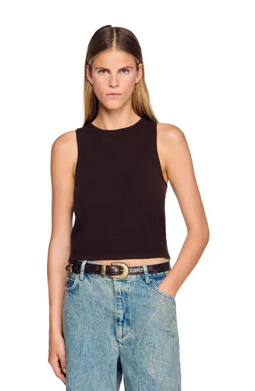 Sandro Sleeveless Fine Knit Sweater