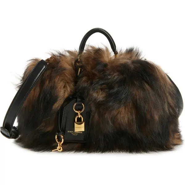 Dolce & Gabbana My Sicily Genuine Shearling Clutch