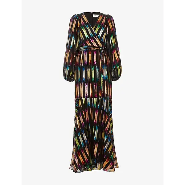 PHASE EIGHT Ellia Graphic-print Metallic Maxi Dress