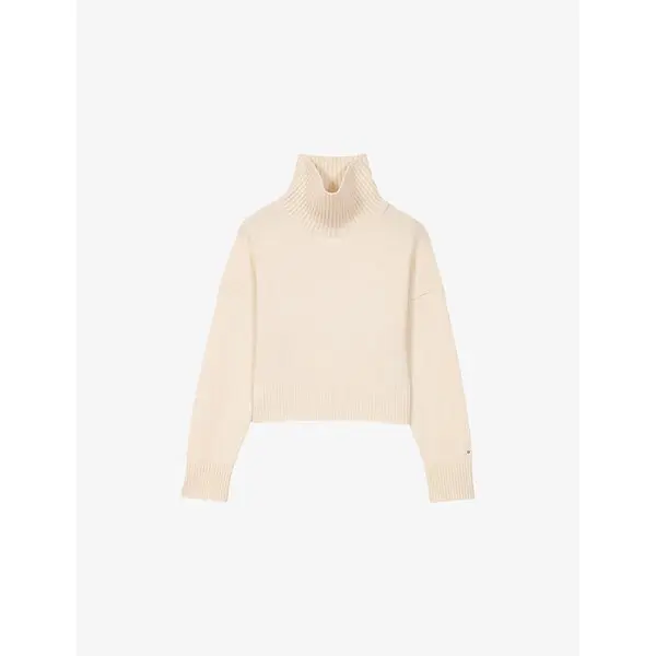 Maje High-neck Relaxed-fit Stretch-cashmere Jumper