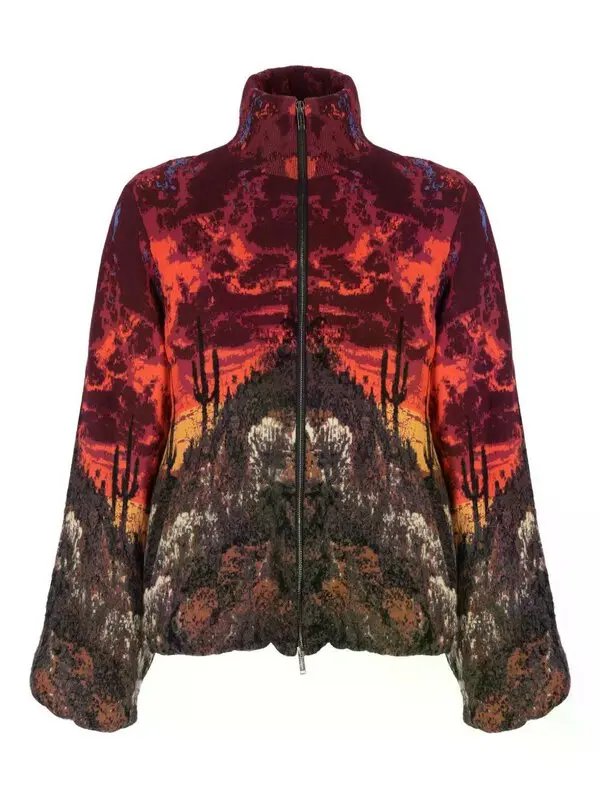 LANEUS Knitted Bomber Jacket