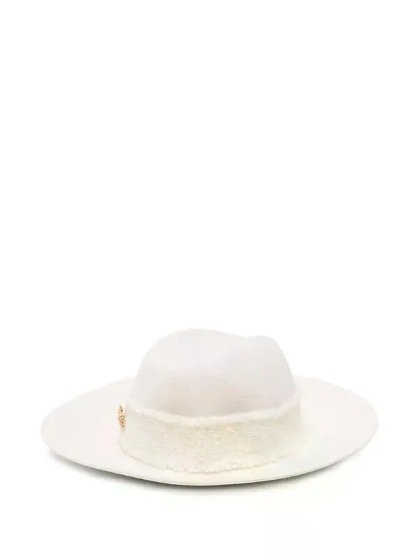Borsalino Embellished Felt Wide Brim Hat