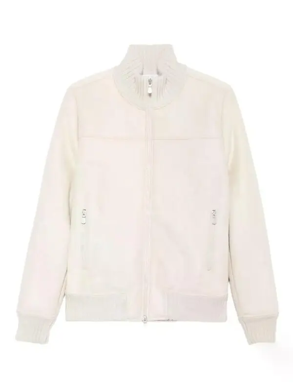 GRAN SASSO Ribbed Zip-up Jacket